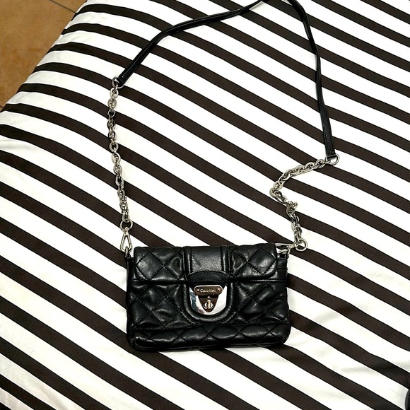 Calvin Klein | Bags | Calvin Klein Purse Black Quilted Leather ...